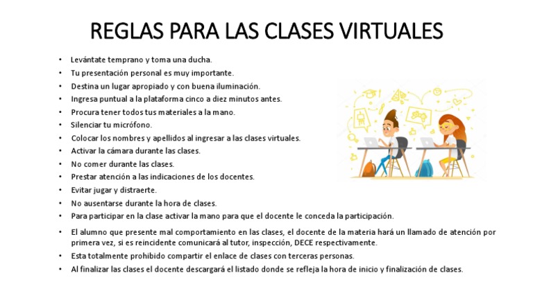 Normas De Comportamiento Durante Las Clases Virtuales 10 Compromisos