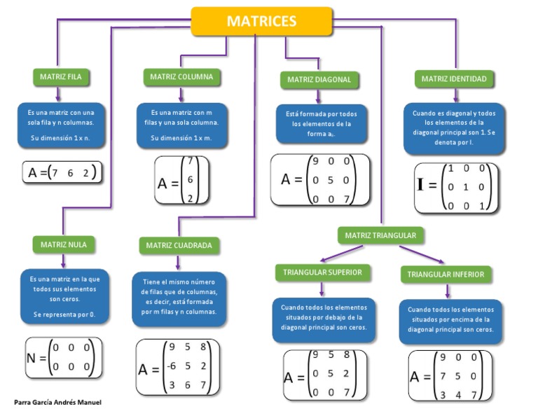 Mapa Conceptual Tipos de Matrices. Parra García Andrés Manuel PDF | PDF