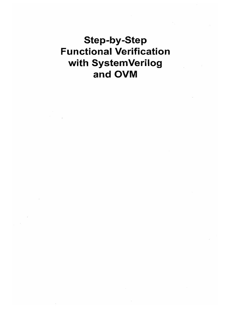 Step by Step Functional Verification With Systemverilog and Ovm PDF | PDF | Class (Computer ...
