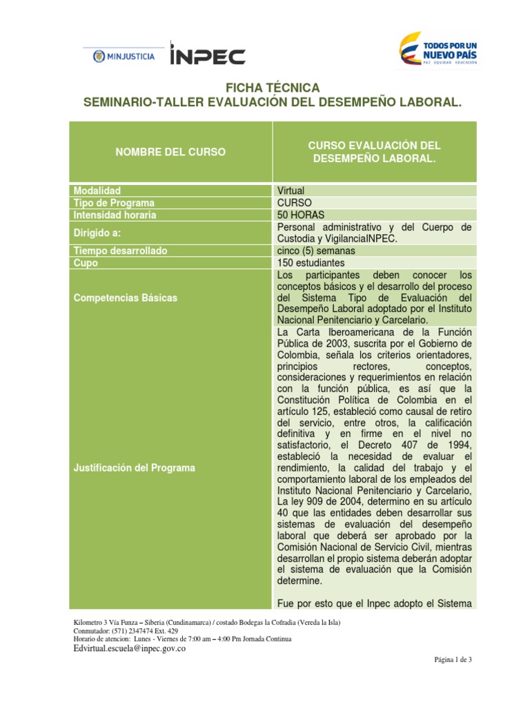 Ficha Tecnica Evaluacion Del Desempeno Laboral 3 | PDF | Science | Ciencia y Tecnología
