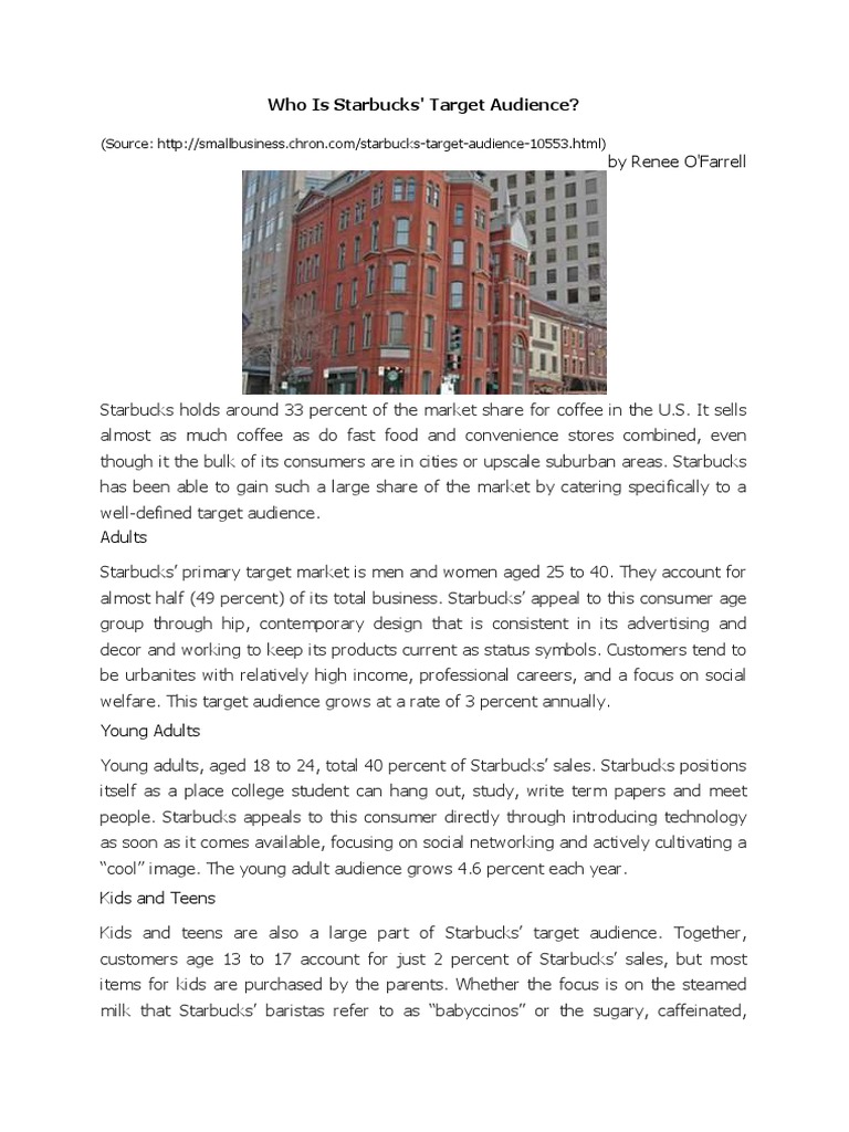 STP - Case Study 4 | PDF | Starbucks | Target Audience
