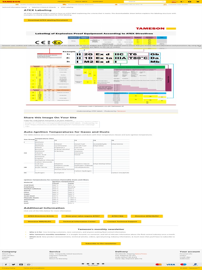 ATEX Labeling - Tameson | PDF | Ethanol | Chemical Substances
