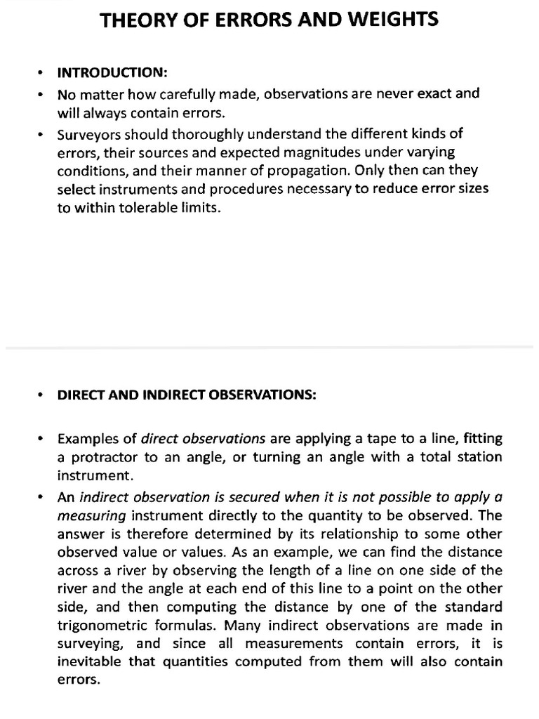 Theory of Errors | PDF