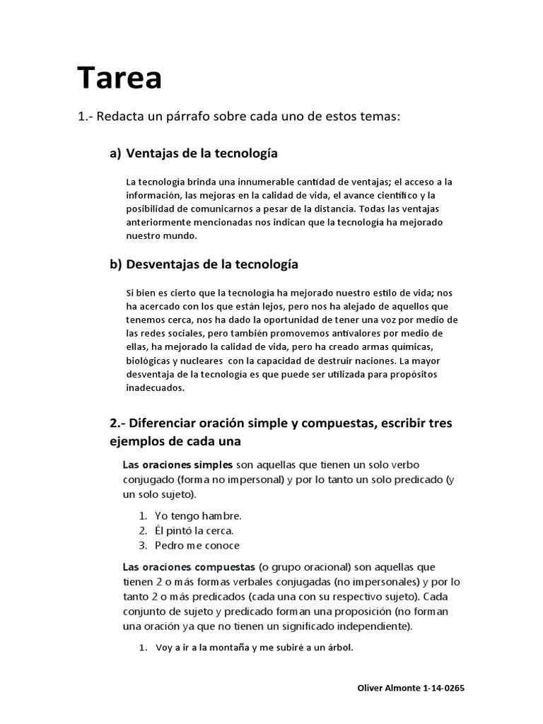 Tarea Oliver Almonte 1-14-0265 | PDF | Adverbio | Adjetivo