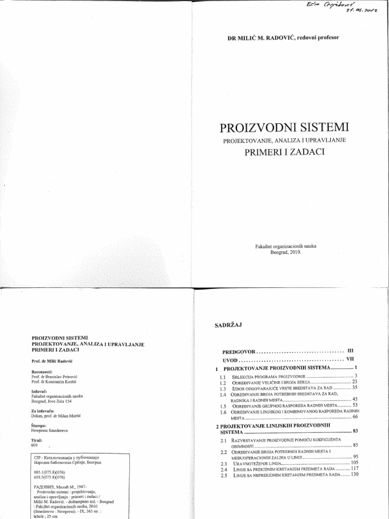 Proizvodni Sistemi PDF | PDF