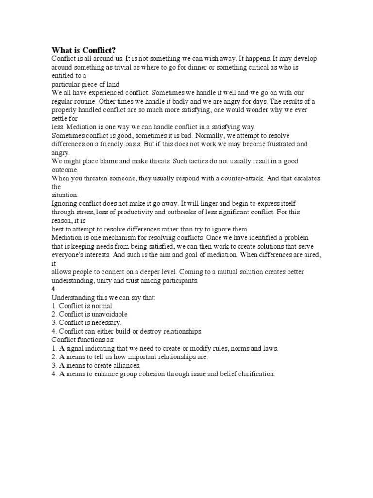 What Is Conflict | PDF