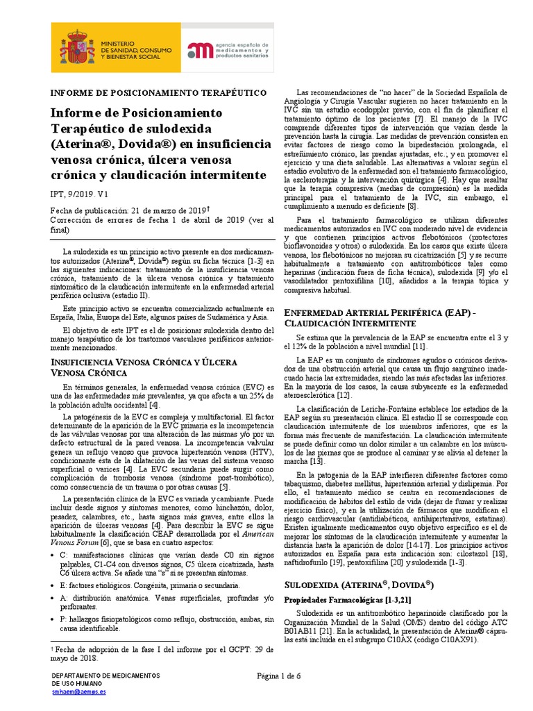 IPT Sulodexida Aterina Dovida IVC CI | PDF | Ensayo clínico | Placebo