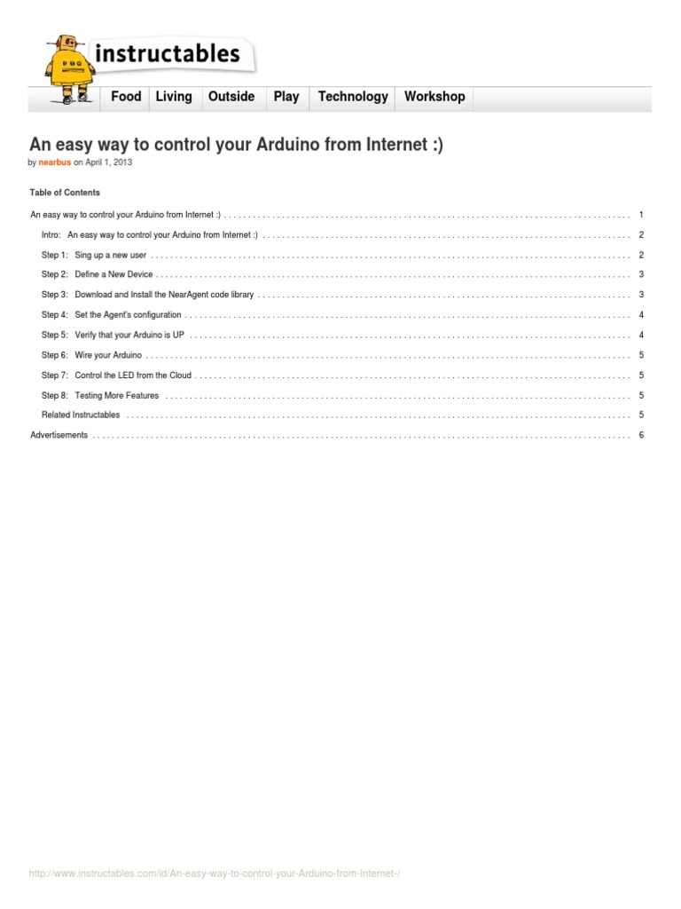 An Easy Way To Control Your Arduino From Internet | PDF