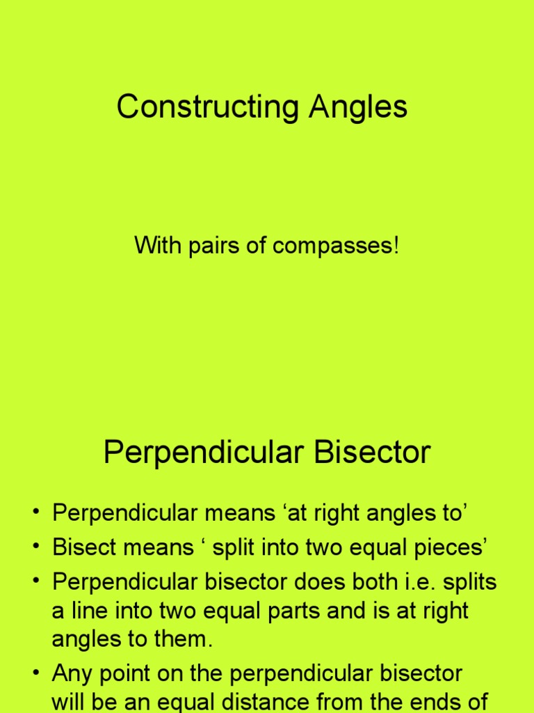 Constructing Angles: With Pairs of Compasses! | PDF