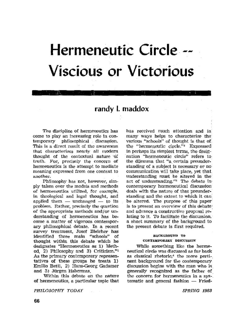 7 Hermeneutic Circle | PDF | Hermeneutics | Martin Heidegger
