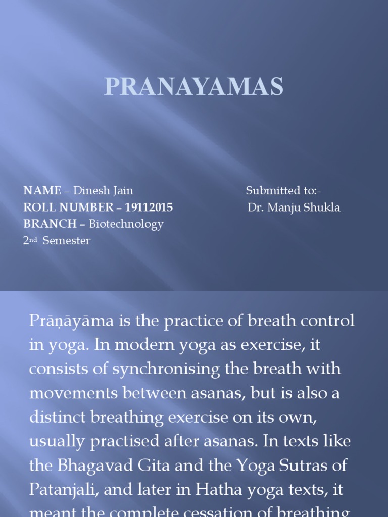PRANAYAMAS | PDF | Hindu Prayer And Meditation | Yoga