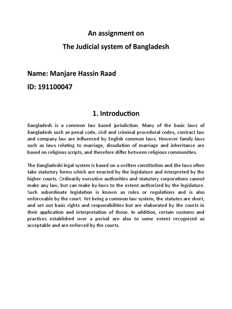Overview of Bangladesh's Judicial System | PDF | Magistrate | Supreme ...