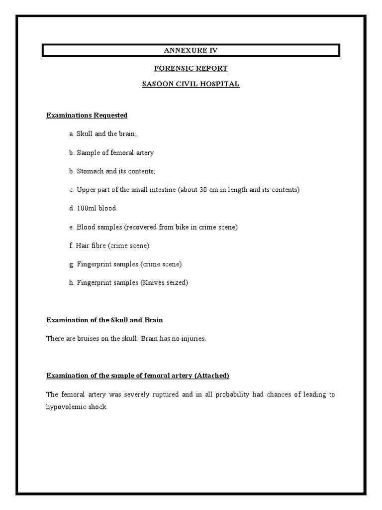 Forensic Evidence in the Death of a John Doe: Autopsy and Crime Scene ...