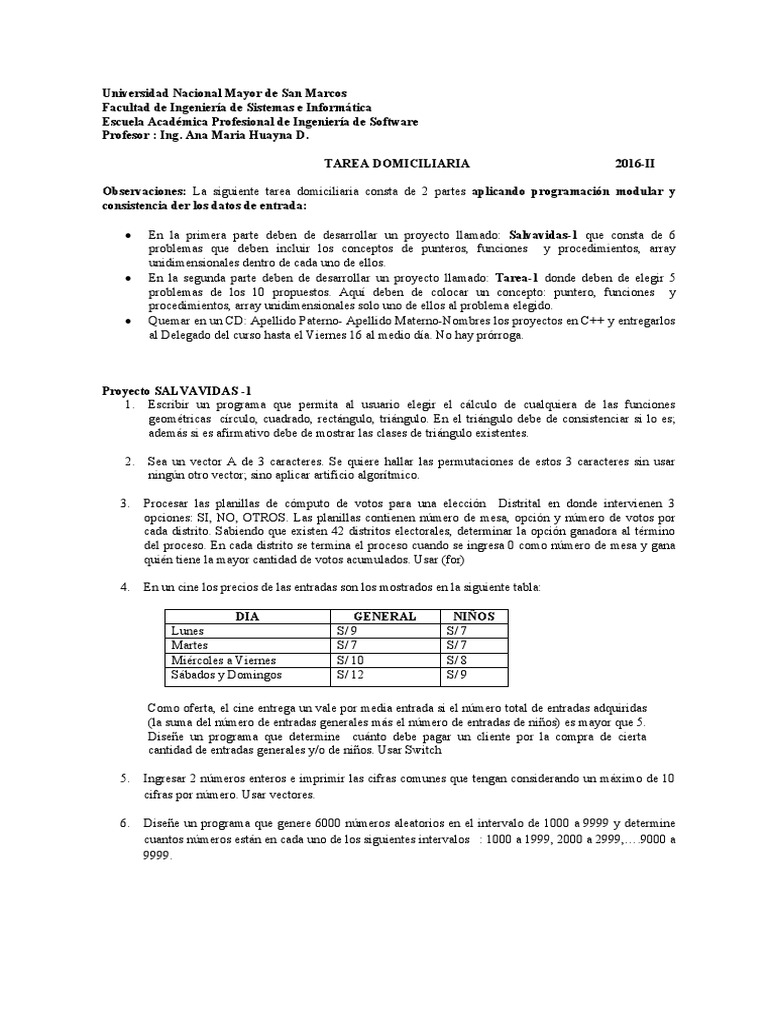 Tarea de Programación en C++ 2016-II | PDF | Estructura de datos de ...