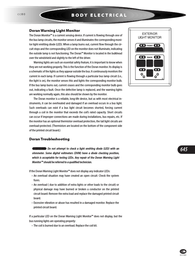 Body Electrical: Doran Warning Light Monitor | PDF | Printed Circuit ...