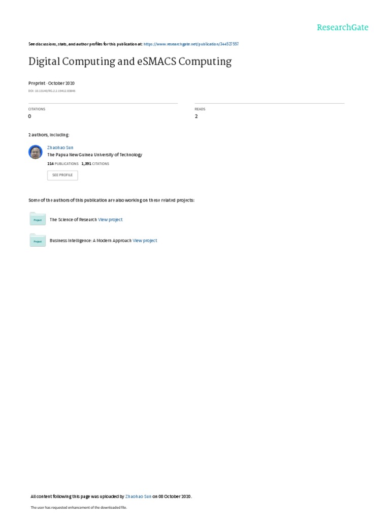 Digital Computing and eSMACS Computing: October 2020 | PDF | Service Oriented Architecture ...