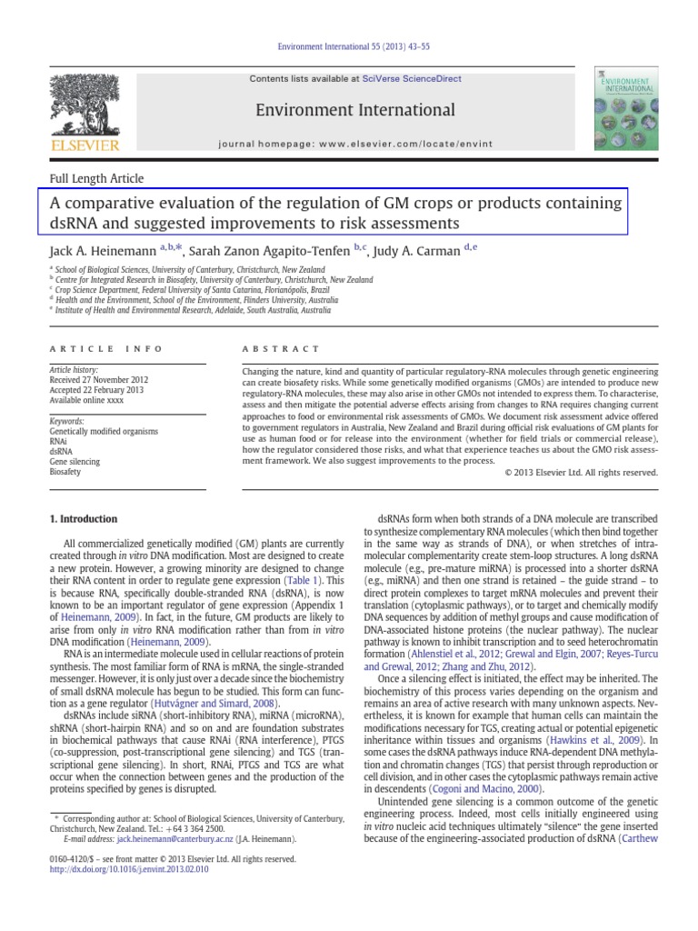 Environment International: Jack A. Heinemann, Sarah Zanon Agapito ...