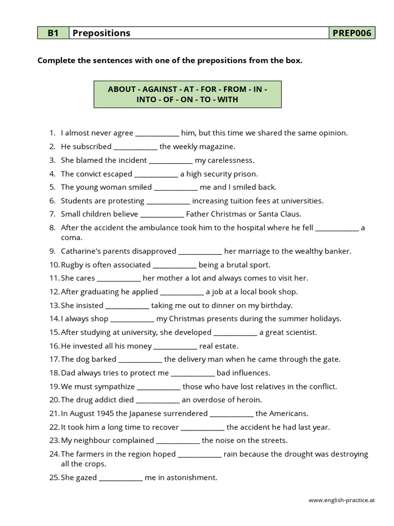 B1 - Prepositions 6 | PDF | Christmas