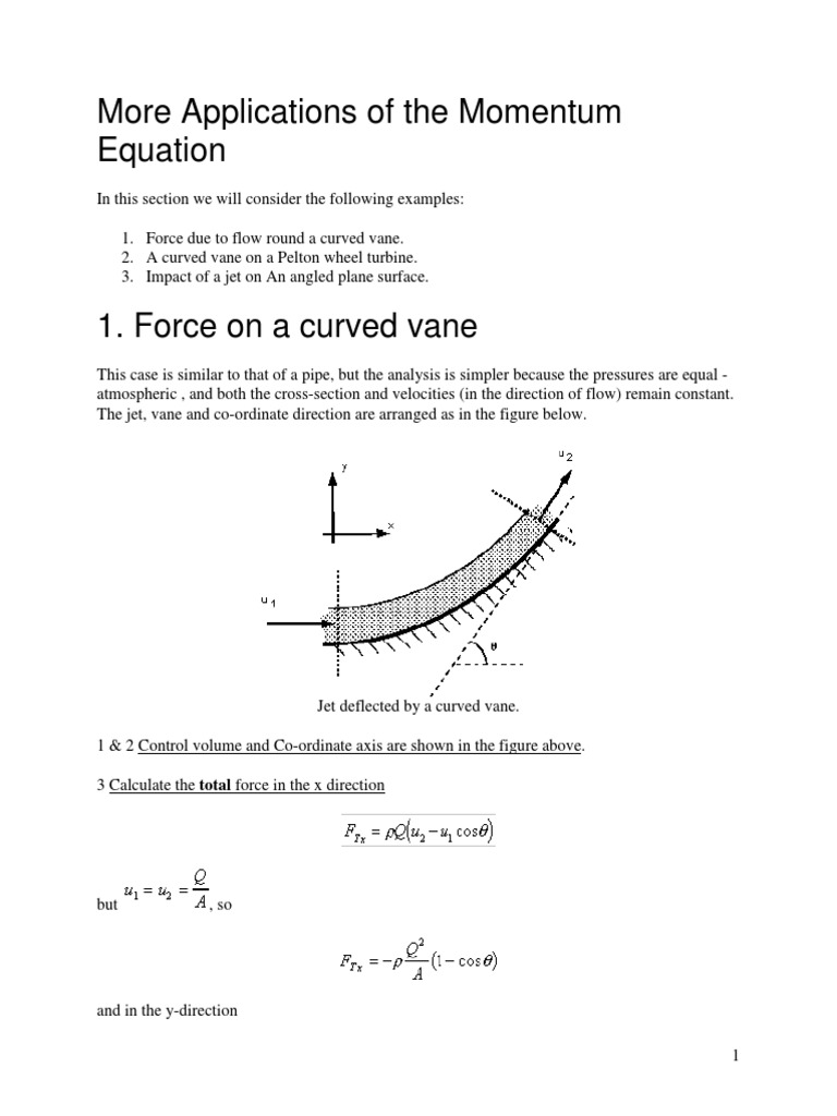 More Applications of Momentum - 2 | Download Free PDF | Force | Turbine