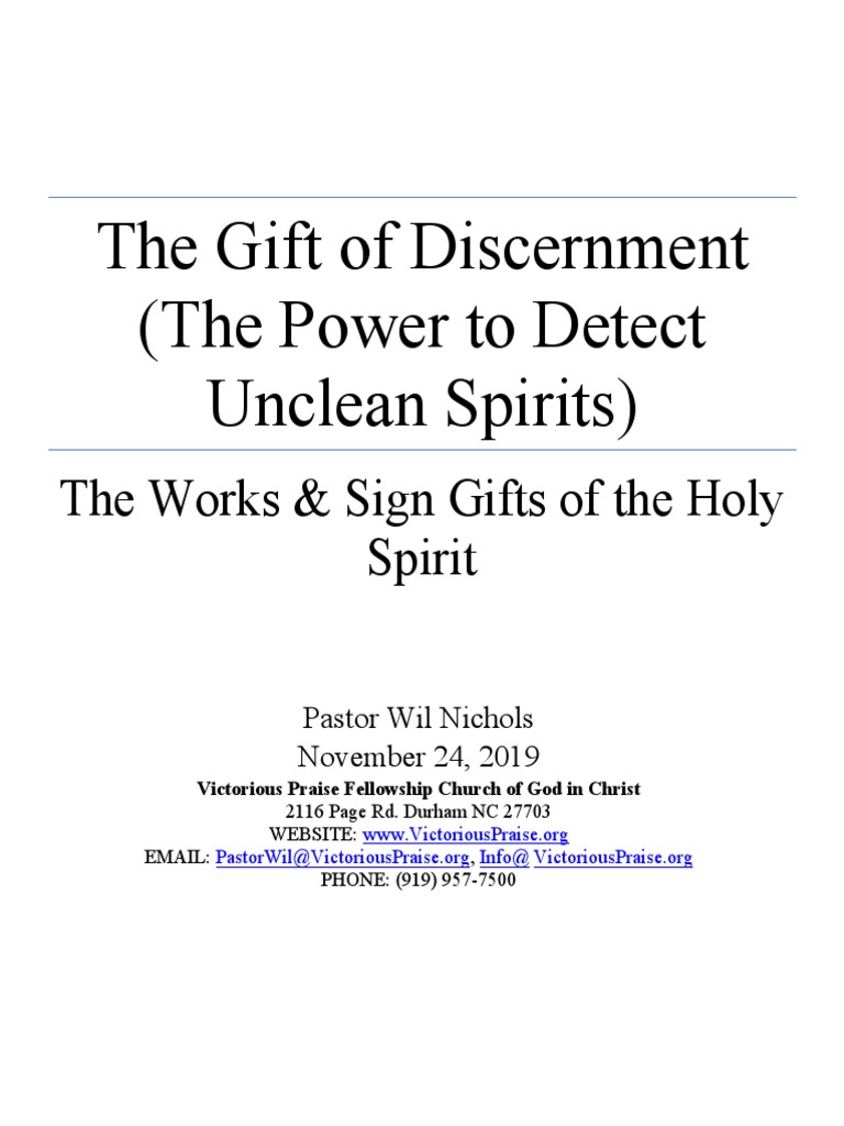 The Gift of Discernment PDF | PDF | Spiritual Gift | Religious ...