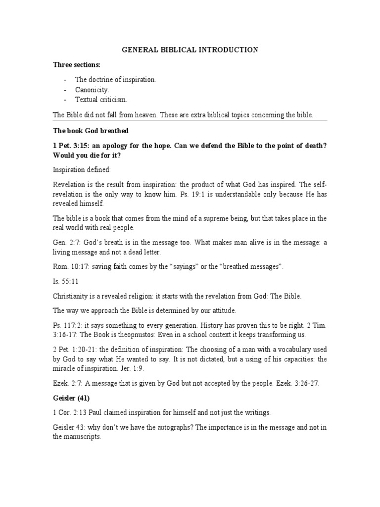 General Biblical Introduction | PDF | Biblical Canon | Revelation