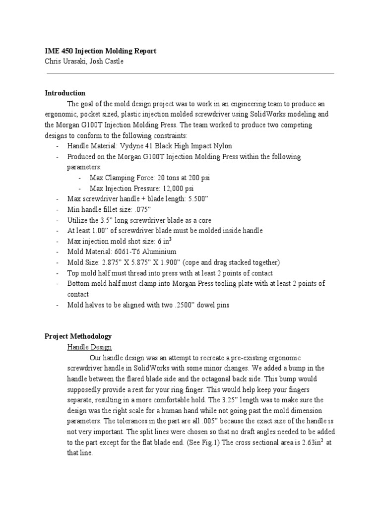 Injection Molding Project | PDF | Machining | Industrial Processes