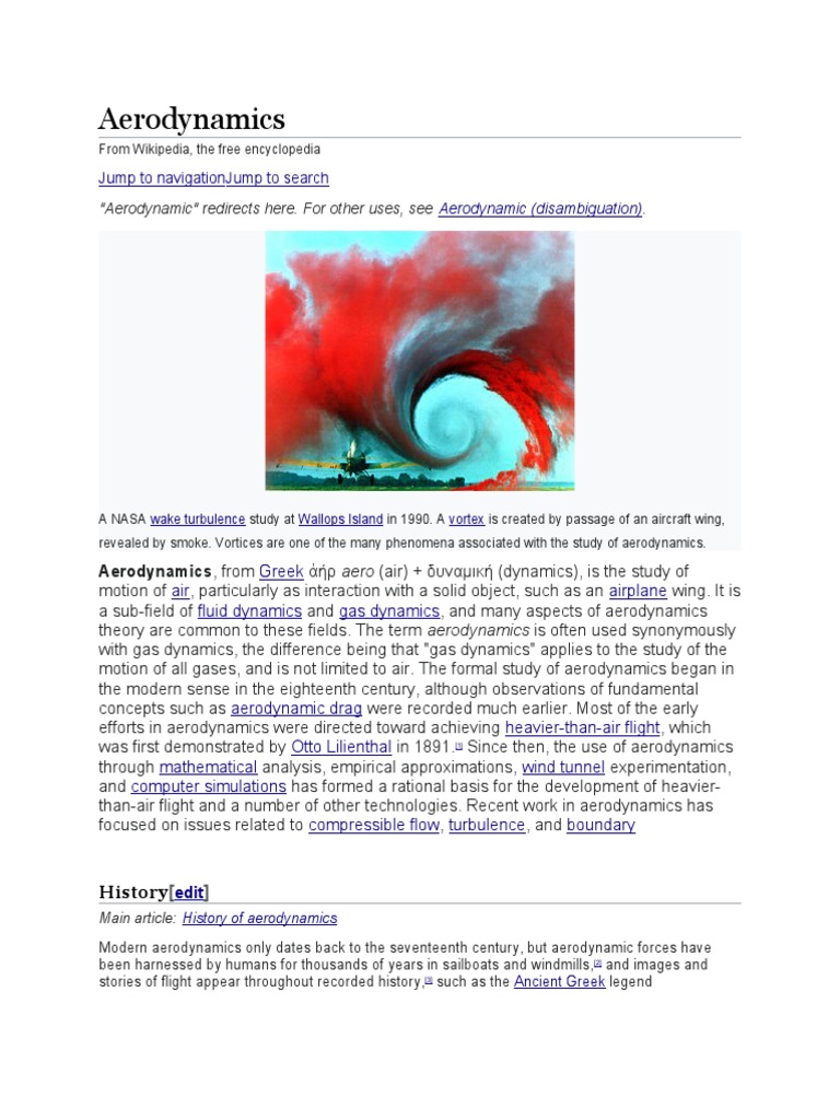 Aerodynamics: Jump To Navigation Jump To Search | PDF | Aerodynamics ...