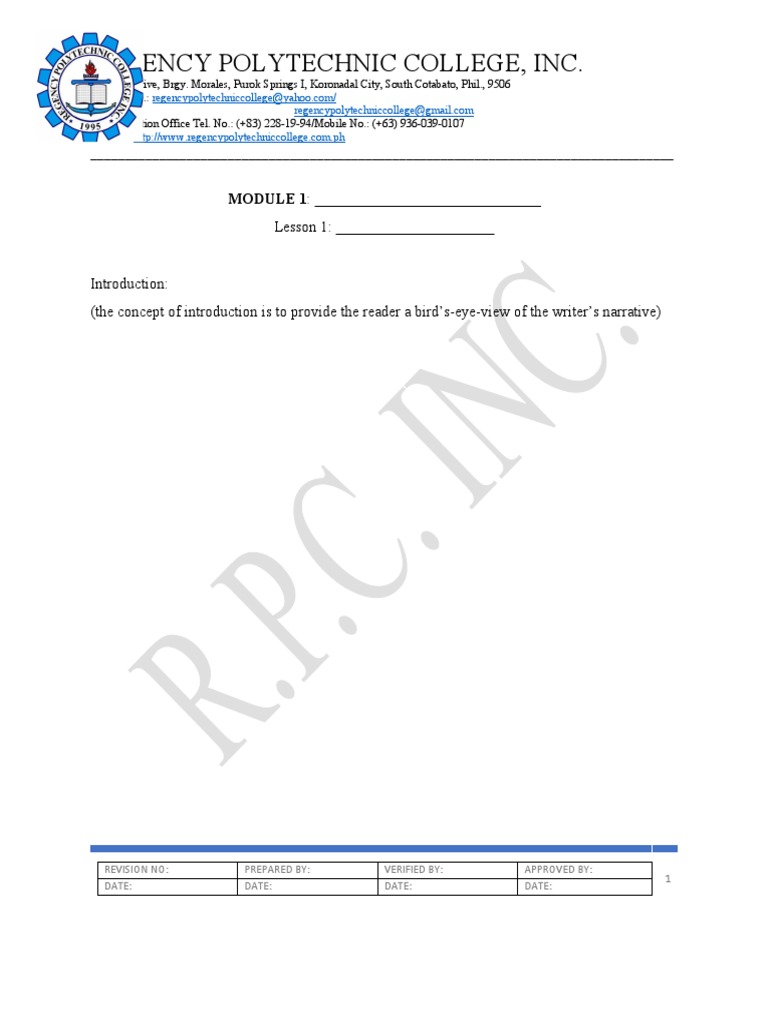 Regency Polytechnic College Overview | PDF | Business
