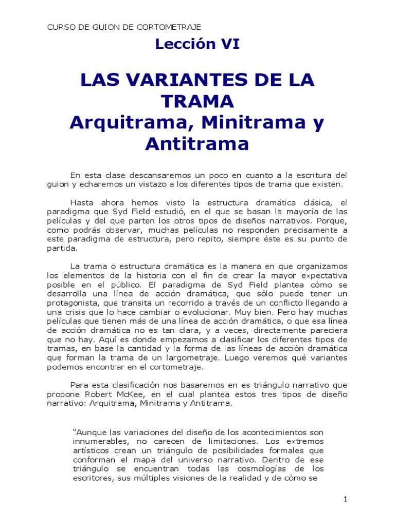Variantes de la Trama en Cortometrajes | PDF | Narrativa | Hora