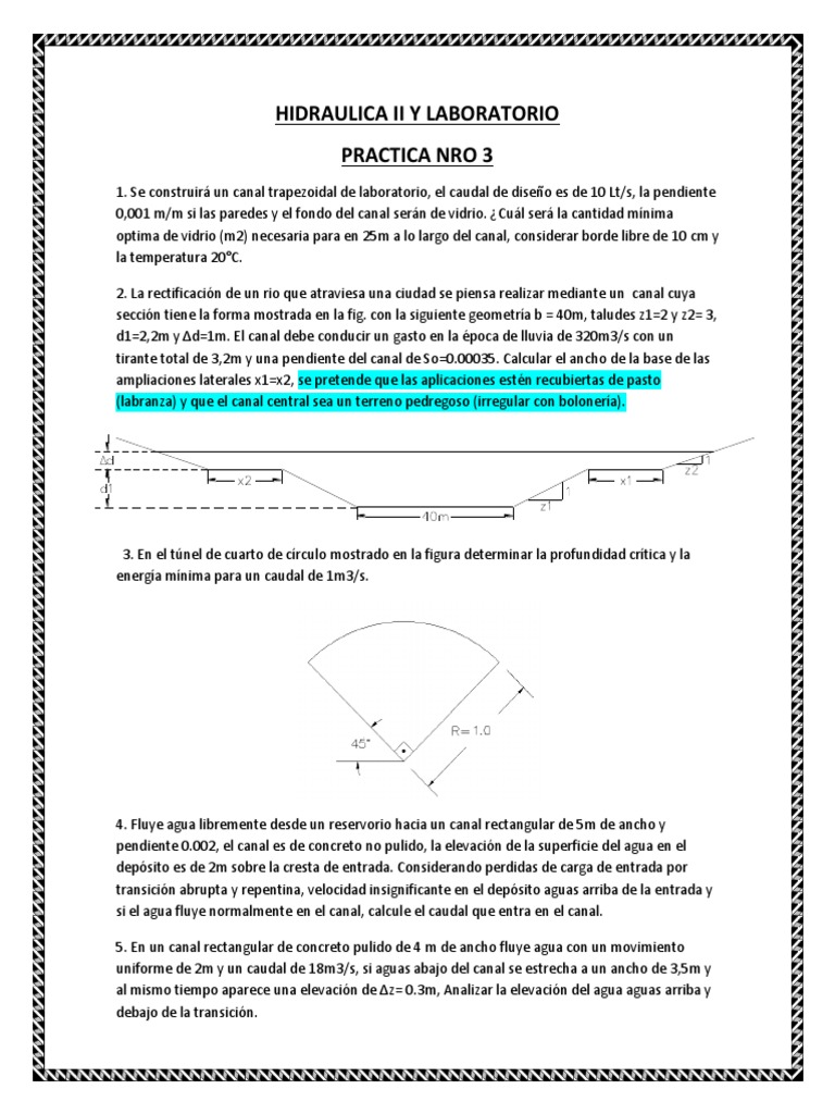 Practica 3 (Corregido) Hidraulica Ii 2020 | PDF | Descarga (hidrología) | Agua