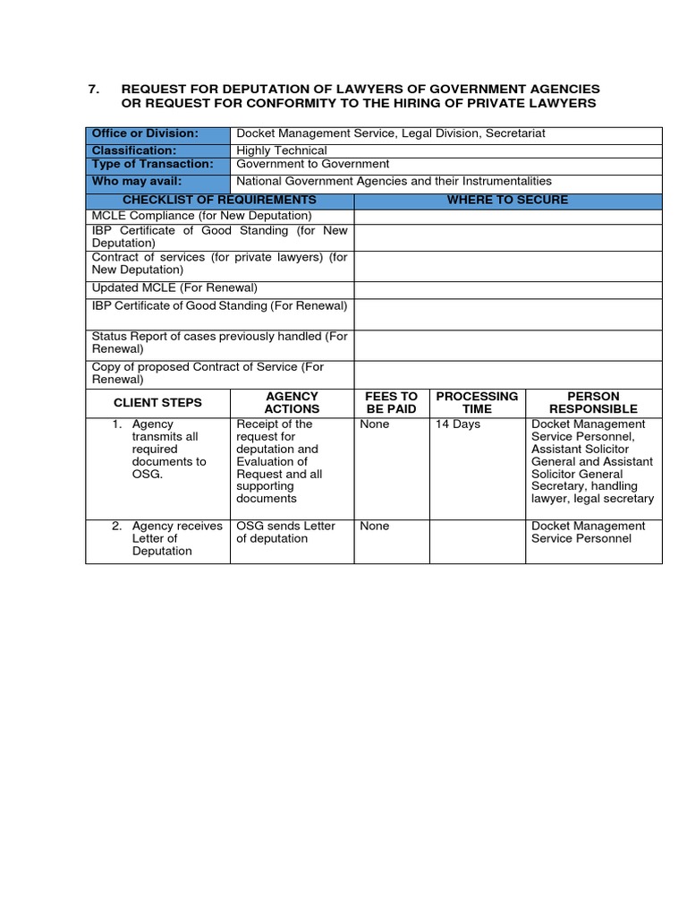 OSG Form For Deputization | PDF | Finance & Money Management | Social ...