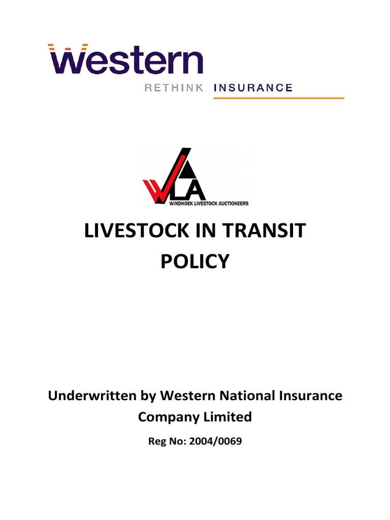 WLA Livestock Insurance Policy Wording | PDF | Slaughterhouse | Insurance