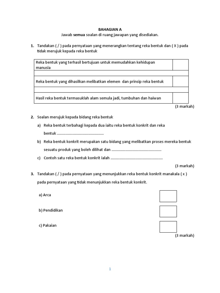 RBT Tingkatan 1 | PDF