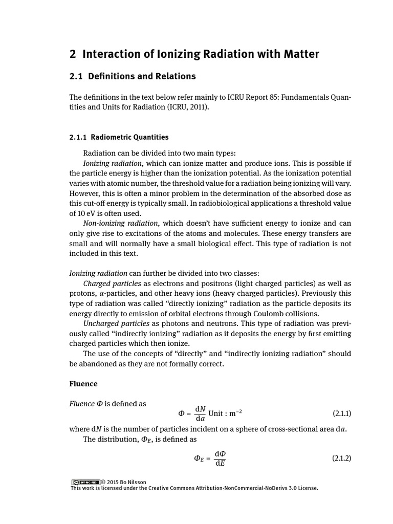 Exercises With Solutions in Radiation Physics) 2 Interaction of Ionizing Radiation With Matter ...