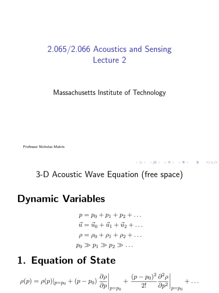 Analysis of a Lecture on the Fundamentals of Acoustics and the ...