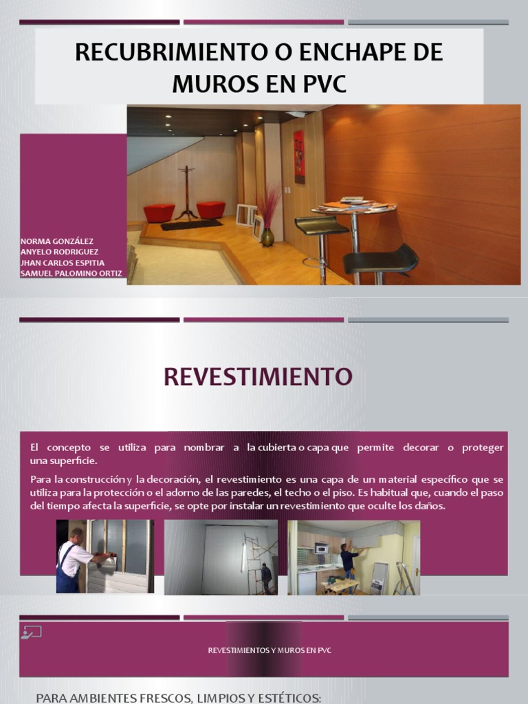 Recubrimiento o Enchape de Muros en PVC | Descargar gratis PDF ...
