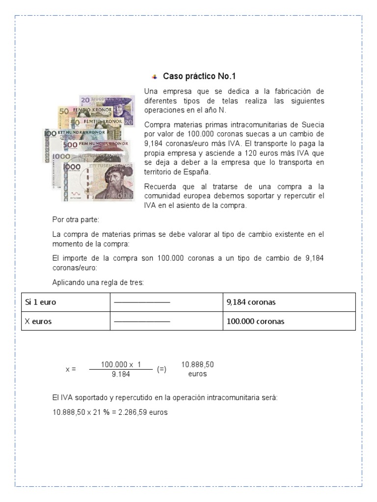 Tema 3 Conversion de Moneda Extranjera-Casos Prácticos | PDF | Tipo de ...