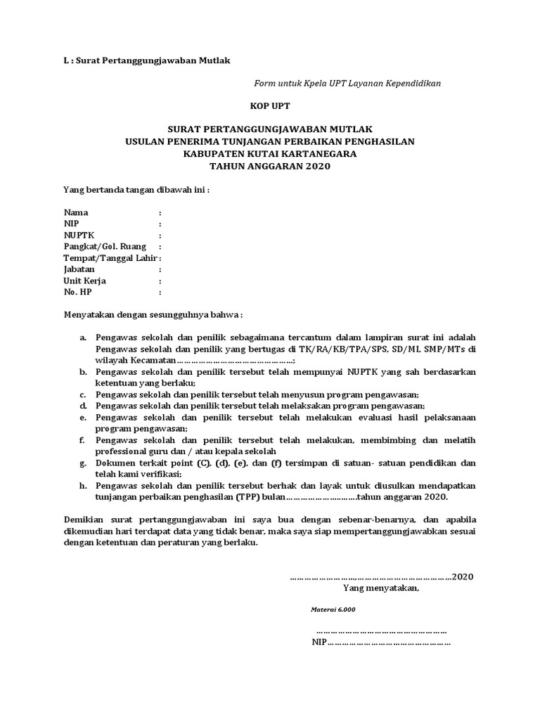 Format SPTJM TPP | PDF