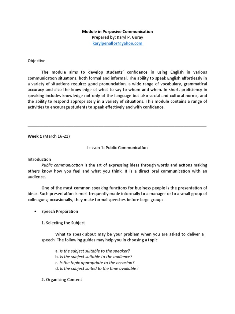 Module in Purposive Communication 3 | Download Free PDF | Argumentation ...