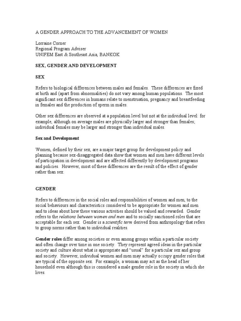 Sex and Gender | PDF | Gender Role | Gender