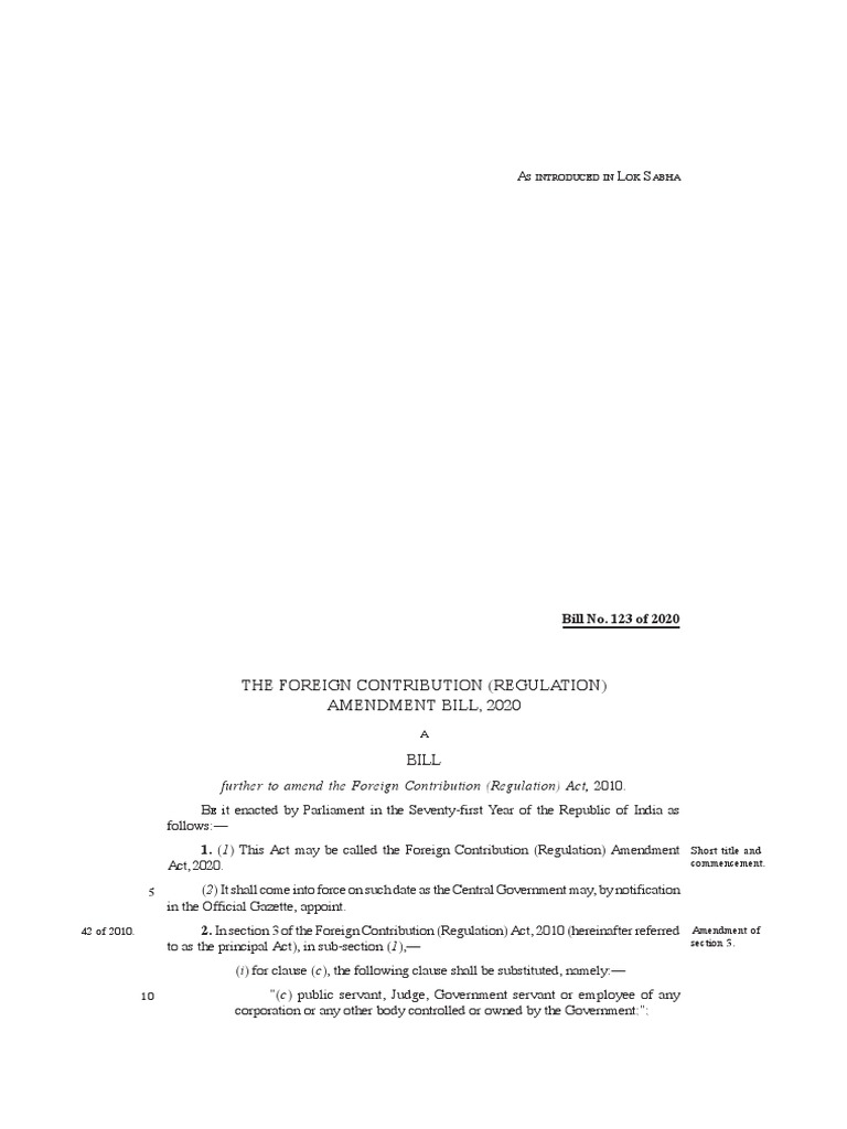 FCRA Amendment 2020 | PDF | Banks | Identity Document