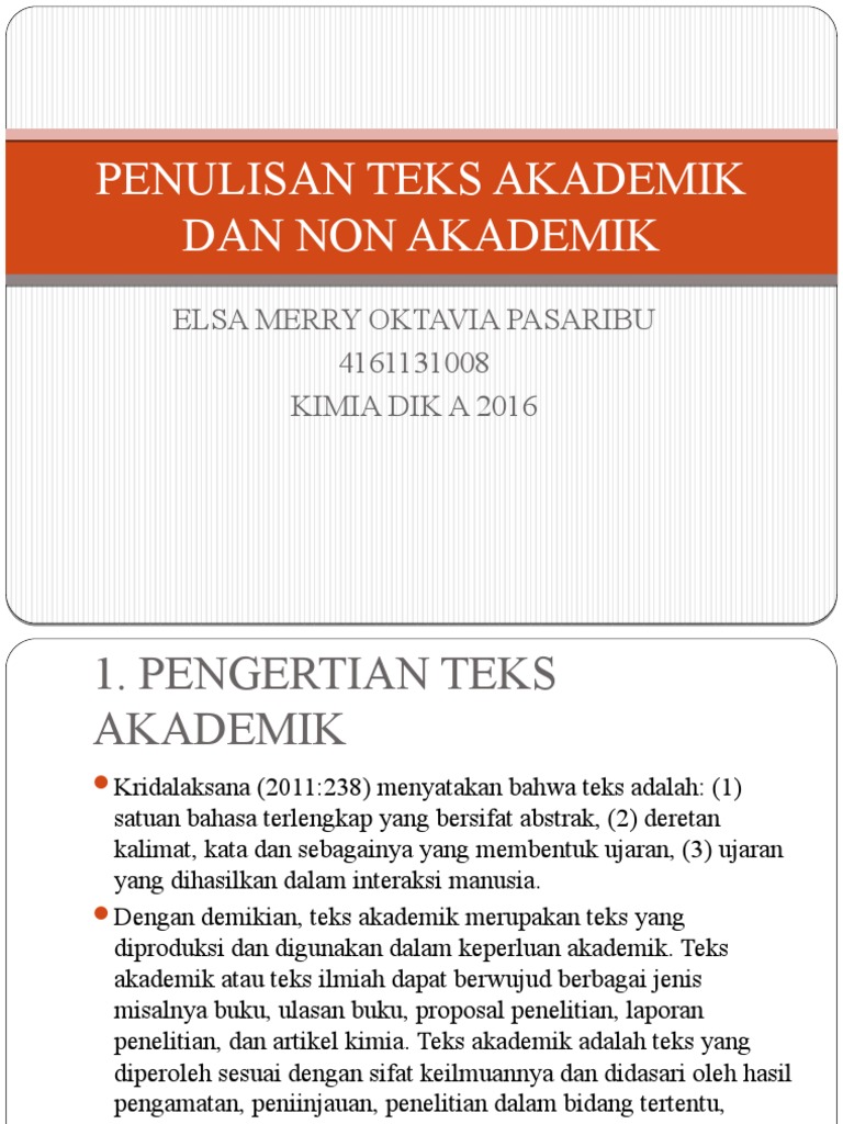 Penulisan Teks Akademik Dan Non Akademik | PDF
