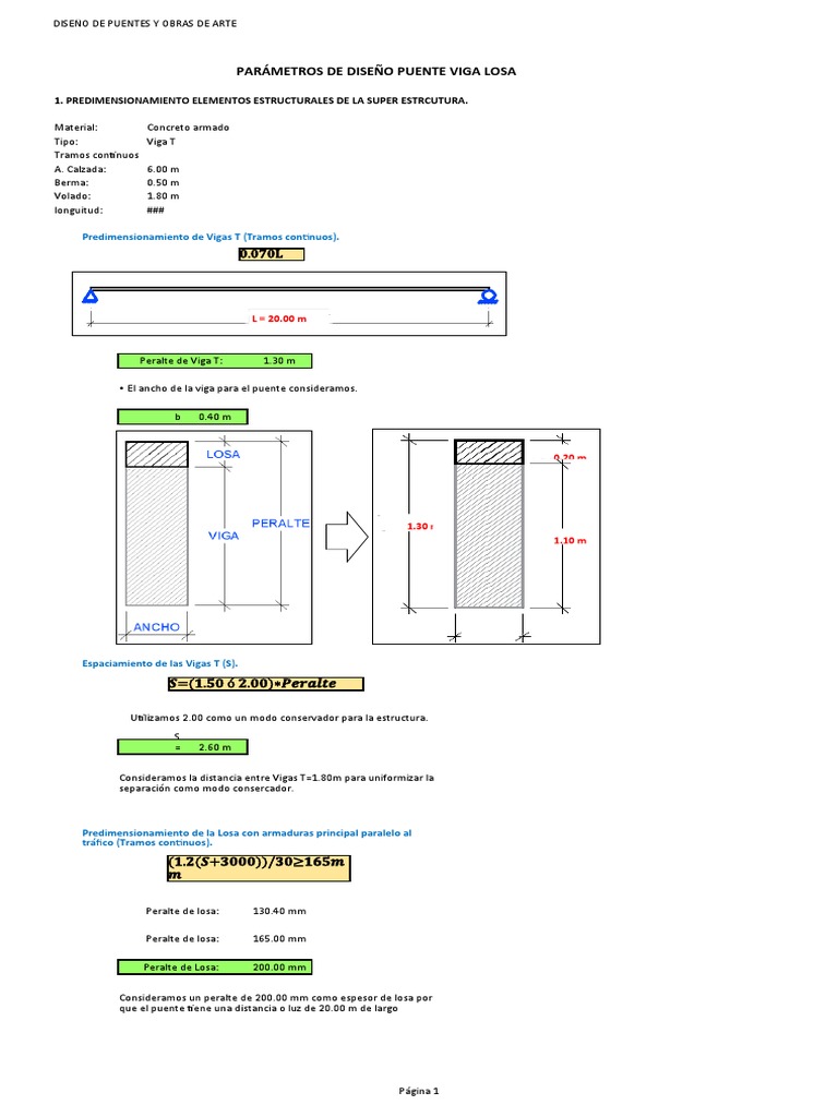 Diseño De Puente Viga Losa Pdf Materiales De Construcción