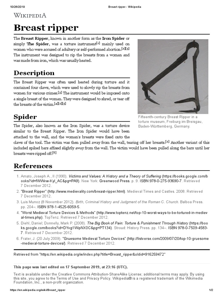 Breast Ripper - Wikipedia | PDF | Interrogation Techniques | Torture