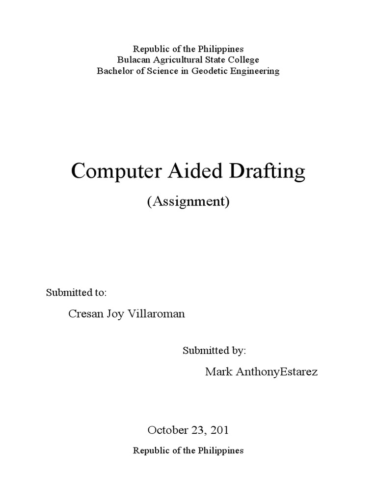 Computer Aided Drafting Assignment Pdf