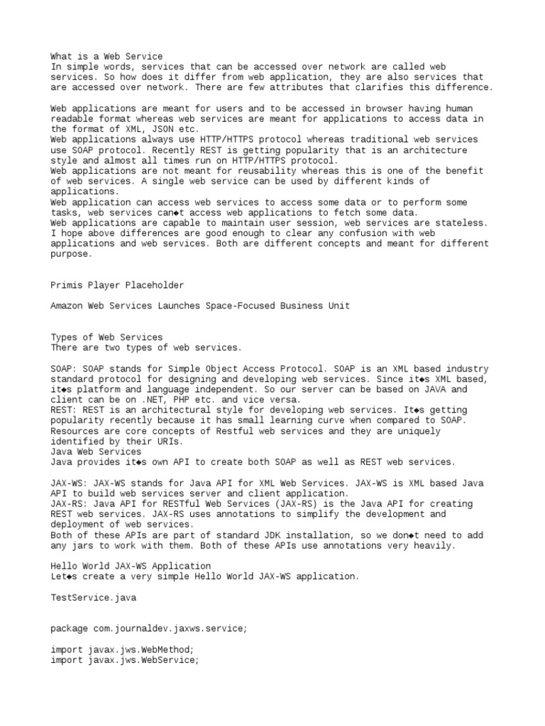 Java Web Service | PDF | Web Service | Representational State Transfer