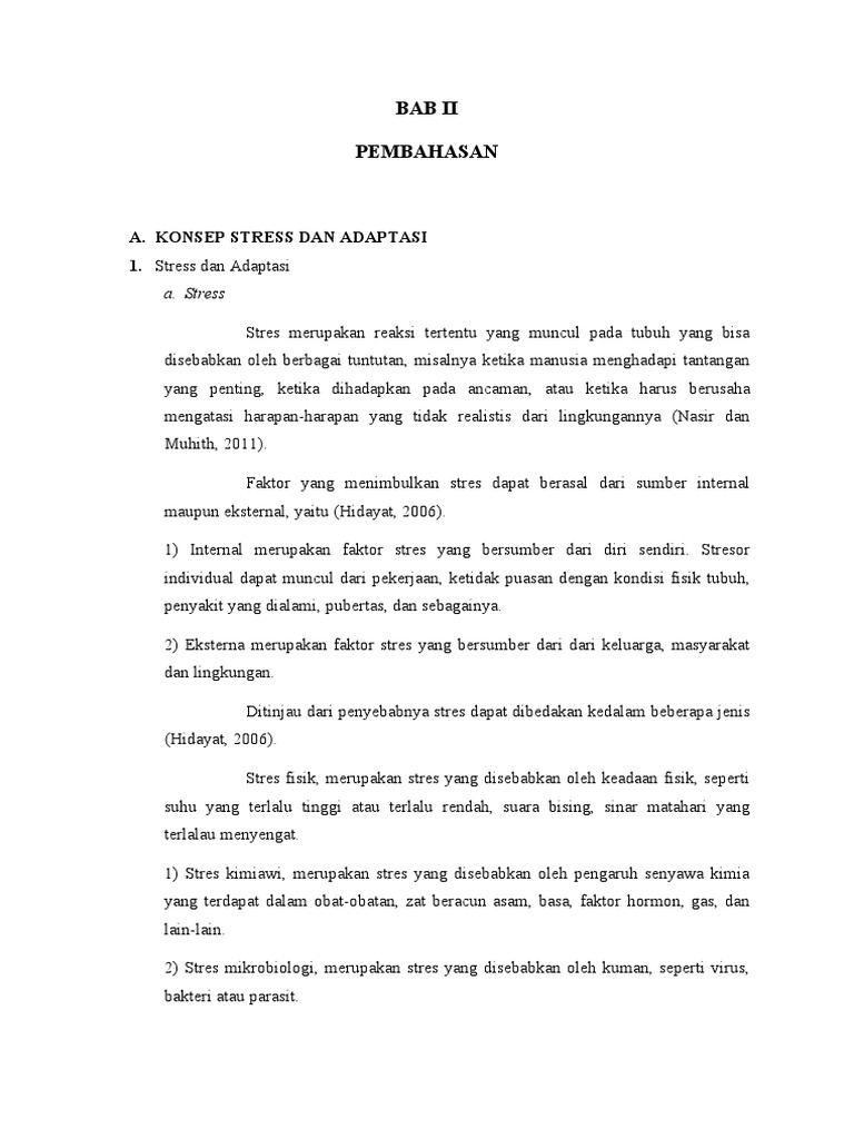 Bab Ii Stress Dan Adaptasi | PDF | Sains & Matematika