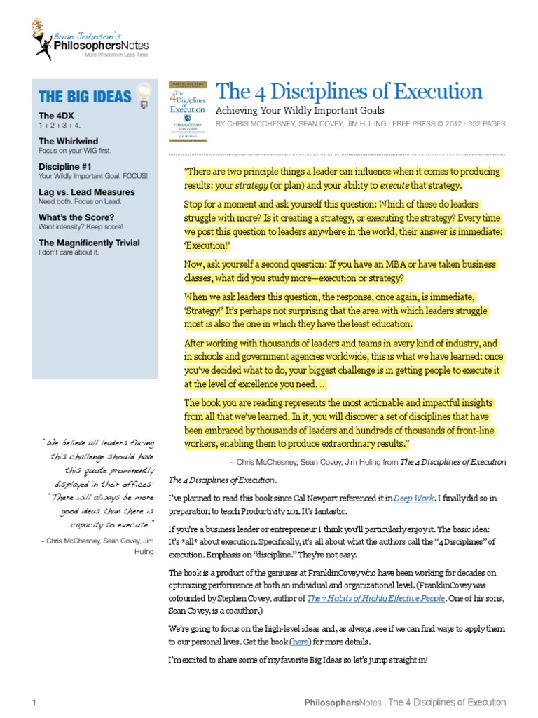 The 4 Disciplines of Execution | PDF | Business