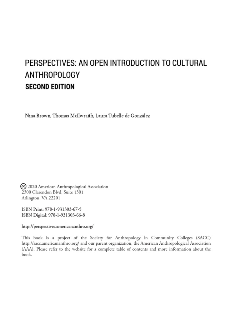 Perspectives: An Open Introduction To Cultural Anthropology: Second ...