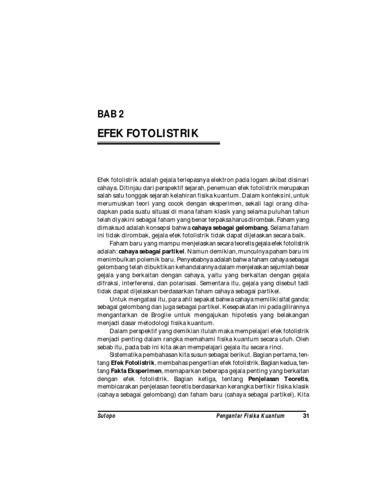 Pengantar-Fisika-Kuantum-Sutopo - Bab 2 | PDF